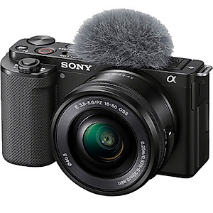 Sony ZV-E10 Mirrorless Camera E PZ 16-50mm f/3.5-5.6 OSS Lens + 500mm f/8 Focus Lenses + 2X 64GB Memory + Case + Tripod & More (25pc Bundle)