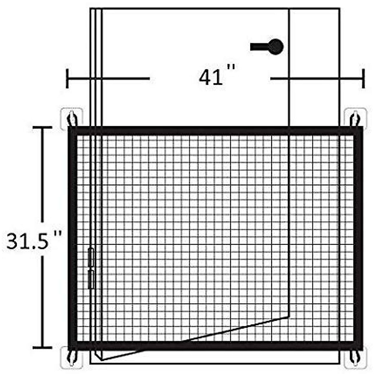 Magic Pet Gate, Mesh Dog Gate, Puppy Gates and Baby Gate, Portable Folding Baby/Dog Safety Fence Enclosure Easy Install Anywhere, 30'' X 39'', 8 Hooks