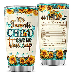 JENOIS Leopard Mothers Women Tumblers Mama For Ever Mother Print Coffee Day Best Cheetah Cups Sunflower Funny, Mom Gifts, Tumbler 20 Oz With Lid And Straw, 1 Mom Nutrition Facts