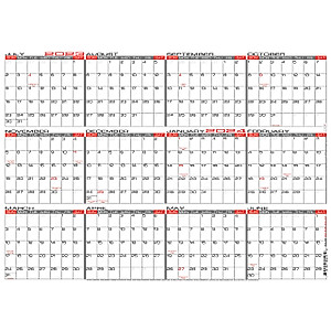 JJH Planners - Laminated - 24" X 17" Medium Academic 2023-2024 Wall Calendar - Horizontal 12 Month Yearly Annual Planner (23-24h-24x17)
