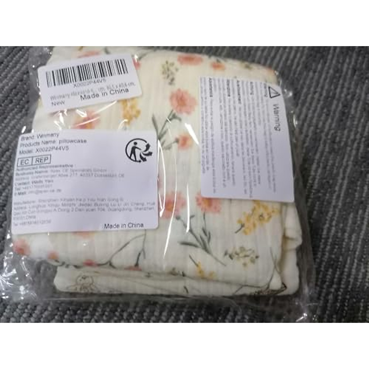 Winmany Toddler Muslin Pillowcases Baby Girl Boy Cotton Pillow Case Travel Cushion Pillow Covers with Envelope Design Cot Bed Accessories Fit for 13"x18" 14" x 19" 12"x16" Pillow (Flower+Animal)