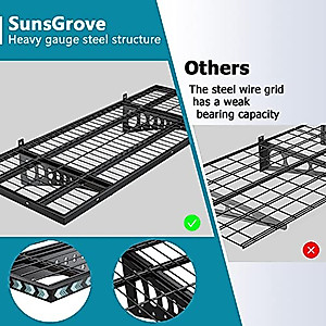Dtrik Garage Storage Shelving Wall Mounted, 2 Pack 1.5x3.8ft, Loads 500 lbs Heavy Duty Sturdy Shelves, Strong Garage Organiser, Storage Racks Units, Black Metal Floating Adjustable Wall System Shelf