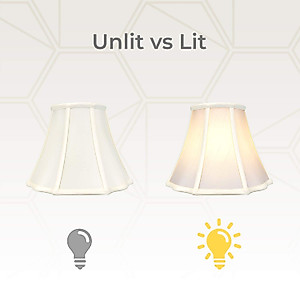 Royal Designs, Inc. BSO-701-16EG Flare Bottom Outside Corner Scallop Basic Lamp Shade, 9 x 16 x 12, Eggshell