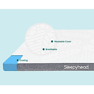 Sleepyhead 3-Inch Twin Mattress Topper - Gel-Infused Memory Foam Topper with Washable Cover - College Dorm Room Essential (Twin, 3'' Gel Topper)