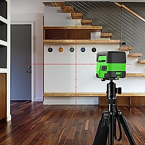 Laser Level, CUSBON Vertical and Horizontal Line with Projected Measuring Marks, Self-Leveling 50ft Cross Line Laser for Construction Floor Tile Wall Painting Picture Hanging