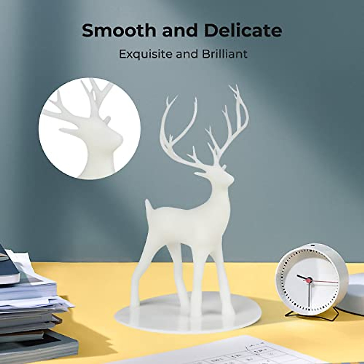 Creality 3D Printer Resin,1KG 405nm UV Curing Resin with High Precision Low Odor Quick Curing Standard Photopolymer Resin for LCD 3D Printers (Clear)