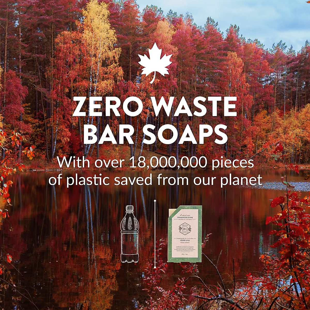 Crate 61 Organics, Handmade in Canada, Plant Based Cold Process Natural Bar Soap, With Premium Essential Oils, Dry Skin, Pack of 6 (Most Popular)