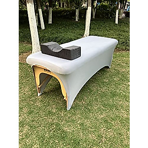 KULLAMEE Silver Grey Lash Bed Cover fitted for 6FT Lash Table or Massage Bed Lash Extension Bed Spandex Bed Cover (Silver Grey 1PC)