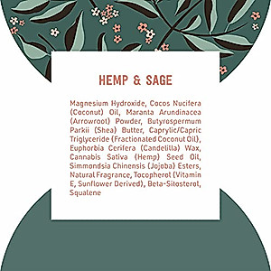 Schmidt's Aluminum Free Natural Deodorant For Women And Men, Hemp Seed Oil & Sage With 24 Hour Odor Protection, Certified Natural, Cruelty Free, Vegan Deodorant 2.65oz 2 Pack