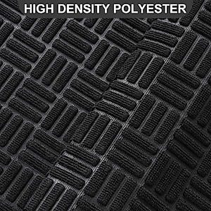 Mibao Front Door Mat, Heavy Duty Durable Welcome Mat for Outdoor Indoor, Dirt Trapper Waterproof Super Absorbent Door Mat for Entryway Outside Patio Porch, 61.5" x 36", Black