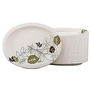 Dixie Ultra Heavy-Weight Oval Platters, 8 1/2" x 11", Pathways, Green/Burgundy, Carton Of 500