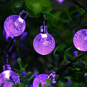 LIUPENGWEI Solar String Light, 20LED, 5m Outdoor Crystal Ball Christmas Decorative Lights Christmas Tree Lawn Home Garden, Dew Purple Waterproof Solar Lamp Garden Ghost Light