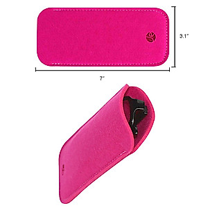 JAVOedge [5 PACK], Soft Felt Slip In Pouch Case for Sunglasses, Reading Glasses Multi Colors, MicroFiber Cloth