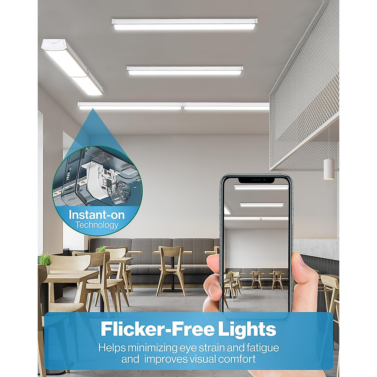 Sunco 4 Pack LED Wraparound Light Fixture 4FT, Garage Ceiling Lights, Linkable 40W=300W, 3500 LM, 6000K Daylight Deluxe, Hardwired, Surface Mount, Workshop Utility Light ETL