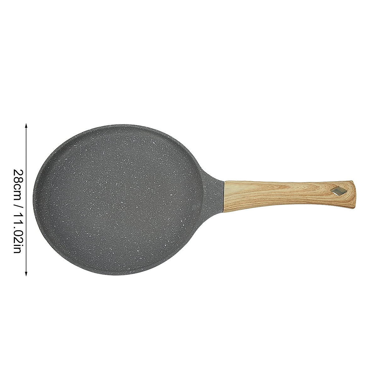 Frying Pan Non Stick Pancake Griddle Flat Bottom Even Heating Stick Free Stovetop Griddle Cooking Kitchen Ware with Handle for Home Kitchen(28cm)