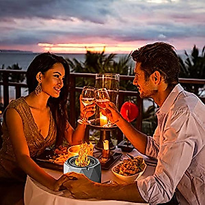 Tabletop Fire Pit Bowl Indoor Outdoor for Smores,Table Top Fire Pit Bowl,Table Top Firepit for Outside Patio, Mini Indoor Fire Pit Ethanol,Portable Tabletop Fireplace, Smokeless(Geometric Rhombus)