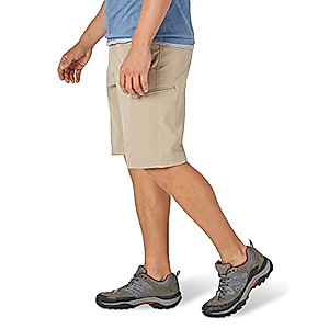 Wrangler Authentics Men's Performance Side Elastic Utility Short, Desert Sand, 38