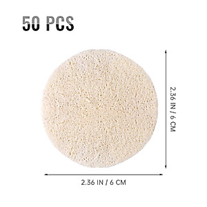 Frcolor 50 Pcs Loofah Face Pads Exfoliating Loofah Sponges Makeup Remover Reusable Soft Facial Skin Care Scrub Wash Pads