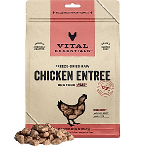 Vital Essentials Freeze Dried Raw Dog Food, Chicken Nibs Entree, 14 oz