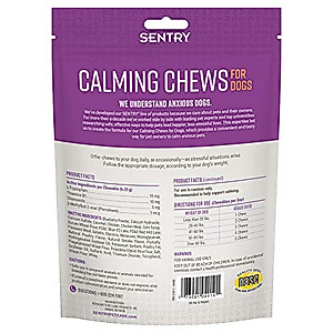 SENTRY PET Care Sentry Calming Chews for Dogs, Calming Aid Proven to Reduce Stress and Anxiety, Pheromones Prevent Unwanted Behaviors Including Barking, Jumping, and Separation Anxiety, 60 Count