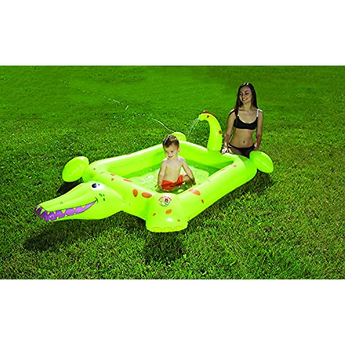 Poolmaster Crocodile Spray Inflatable Kiddie Swimming & Wading Pool for Toddlers