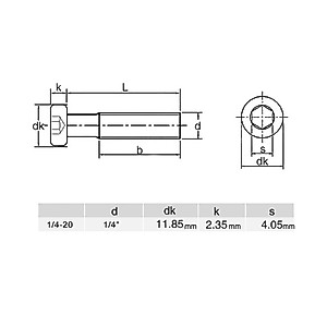 binifiMux 1/4-20 x 2 Inch Flat Head Allen Bolt Joint Connecting Bolts Socket Cap Screws for Furniture, 304 Stainless Steel, Plain Finish