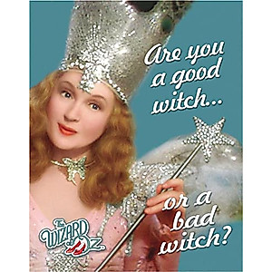 Desperate Enterprises The Wizard Of Oz - Are You A Good Witch Or A Bad Witch Tin Sign - Nostalgic Vintage Metal Wall Decor - Made in USA