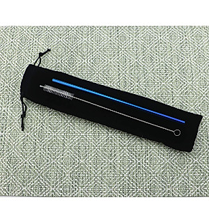 Uniturcky Durable Silverware Flatware Cutlery Set, Food Safe Grade Stainless Steel Utensils 24-Piece Service for 4,Include Knife/Fork/Spoon/Metal Straws/Cleaning Brus, Dishwasher Safe (Matte Blue)