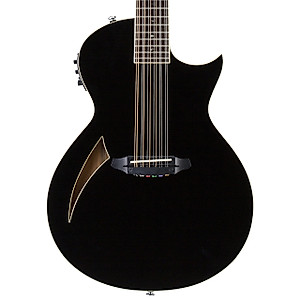 ESP LTD TL-12 Thinline 12-String Acoustic Electric Guitar, Black