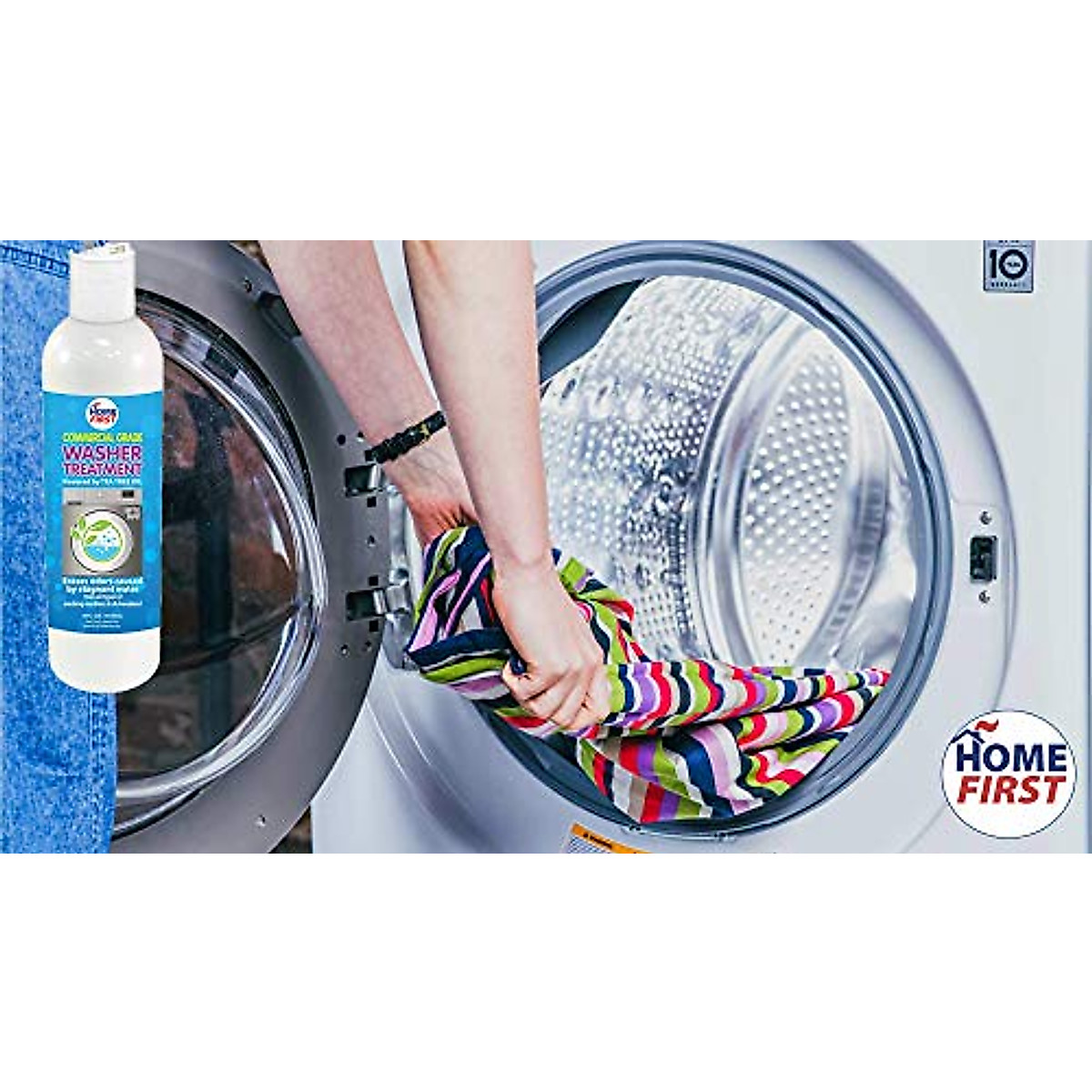 Heavy Duty Washing Machine Cleaner - 2 Treatments/Bottle Helps Remove Odor Causing Residue and the Smell of Stagnant Water Even Behind The Drum of Your Front or Top Load Washing Machine - 2 Pack