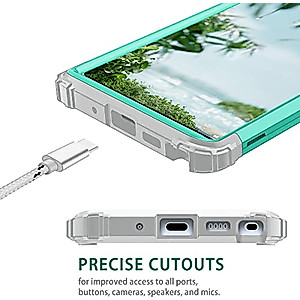 LONTECT for Galaxy Note 10 Plus 5G Case 3 in 1 Heavy Duty Hybrid Sturdy High Impact Shockproof Protective Cover Glitter Bling Case for Samsung Galaxy Note 10+ Plus/Note 10 Plus 5G,Shiny Green/Grey
