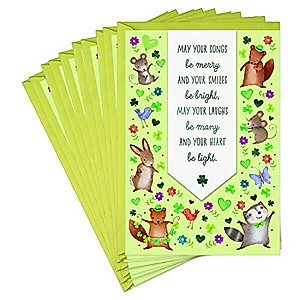 Hallmark Pack of St. Patricks Day Cards, Festive Critters (10 Cards and Envelopes)