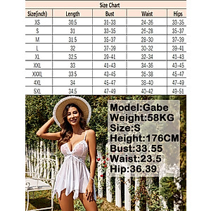 Avidlove Wedding Lingerie for Bride Lace Babydoll Sexy Lace Sleepwear for Women White