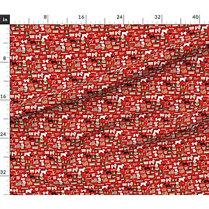 Spoonflower Fabric - Christmas Dogs Cute Breeds Best Printed on Petal Signature Cotton Fabric by The Yard - Sewing Quilting Apparel Crafts Decor