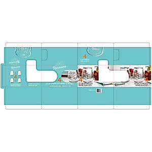 Home Essentials 5878 Retroware Stemless in Red and Blue Box, Set of 4, 21 Ounce