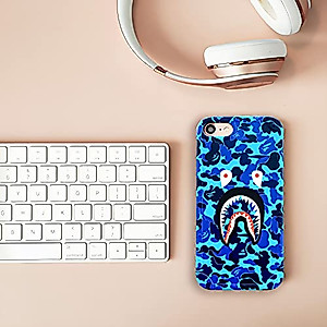 Imcooerkez Blue Design Cool iPhone SE 2020 Case for Teen Boy Girl, Slim Fit Sturdy Cute Fun iPhone 7 8 Designer Phone Cover, Fashion Cartoon Funny Pattern Soft iPhone SE3 2022 Case (Blue)
