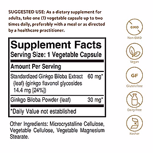 Solgar Super Ginkgo, 120 Vegetable Capsules - Full Potency (FP) - Antioxidant & Nervous System Support - Brain Health - Non-GMO, Vegan, Gluten Free, Dairy Free, Kosher - 120 Servings