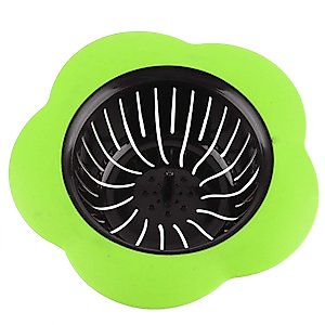 Alvinlite Plastic Sink Strainer Flower Shaped Drain Stopper Kitchen Bathroom Accessories for Kitchen Bathroom Bathtub(Green)
