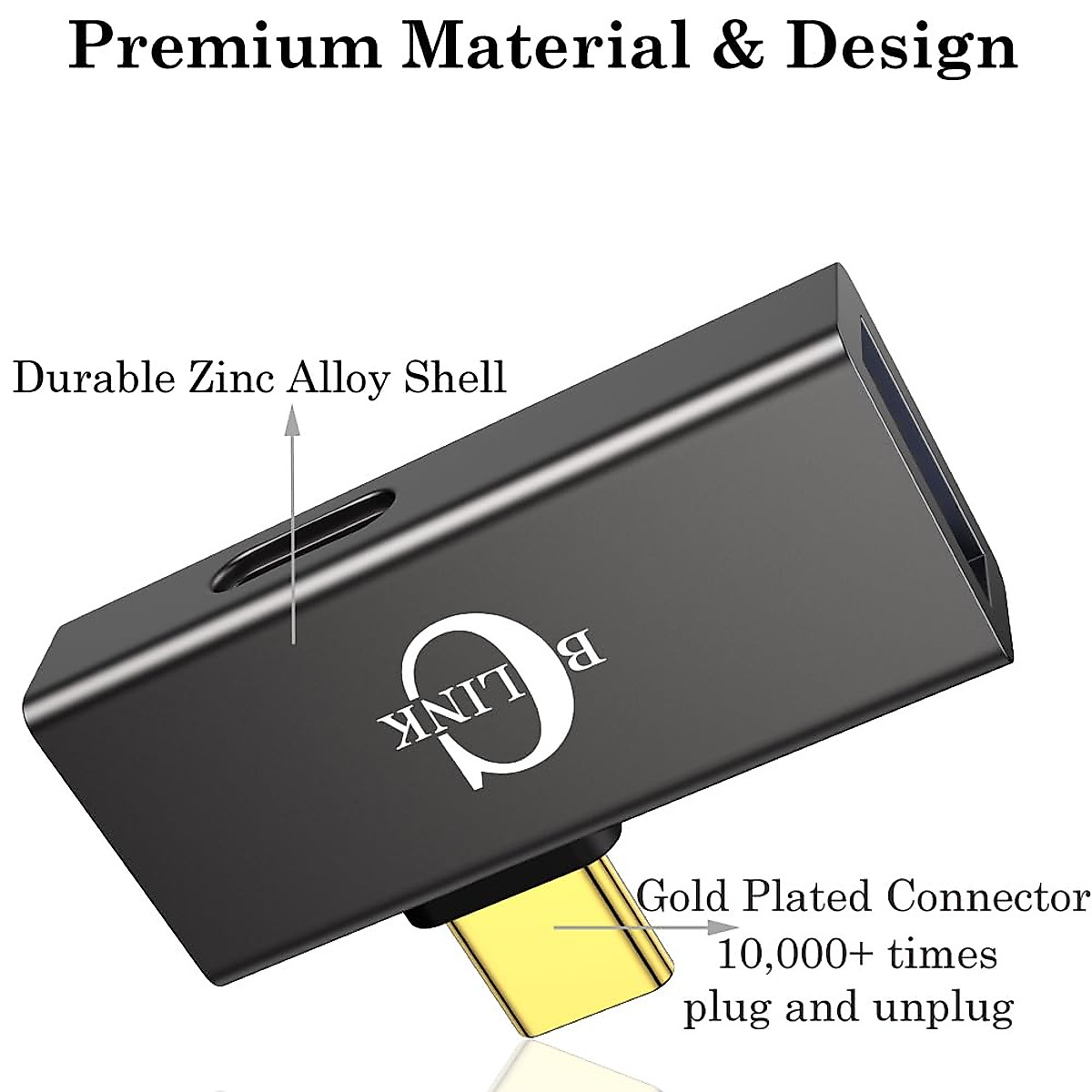 BCLINK 2-in-1 USB C to USB 3.1 Adapter with 100W Charging Port, Thunderbolt 4/3 OTG Converter for Meta Quest 2, iPhone 15, MacBook, iMac, iPad and More - Space Gray