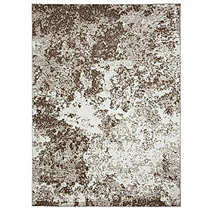 LUXE WEAVERS 6097 Abstract Marble Modern Area Rug, Brown/Size 5 x 7