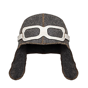 Wool Sauna Hat Embroidered Pilot Sauna Hat Finnish - Ukraine Sauna Hat Wool - Russian Banya Hat for Men Sauna Hat for Men Sauna Hats Russian Gray