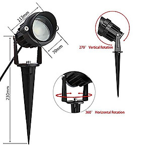 LAVAED 10W LED Landscape Lights 12V Pathway Spotlights Warm White Waterproof Uplight (2 Pack)