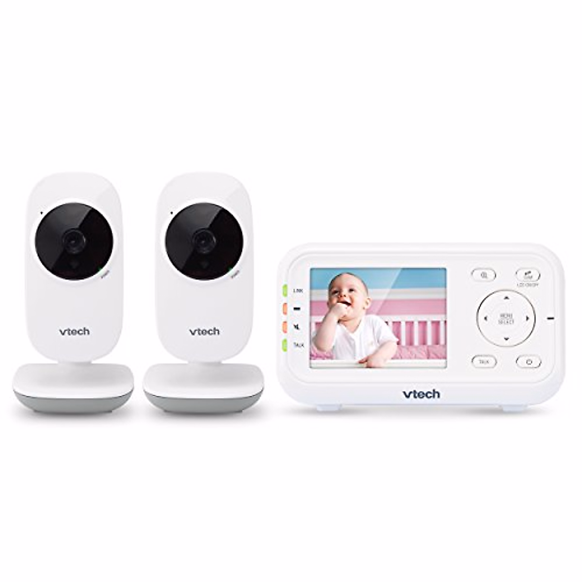 VTech VM3252-2 2.8” Digital Video Baby Monitor with 2 Cameras and Automatic Night Vision, White