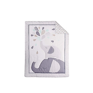 Wowelife Gray Crib Bedding Set, Premium 3-Piece Baby Bedding Set Elephant,Crib Bedding Set for Baby, Breathable and Soft for Boy and Girl