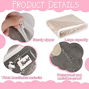 16 Pcs Clear Vinyl Storage Bags with Zipper, Sweater Plastic Storage Bags,Blankets Storage Bags,14 x 11x 3 Inch, Waterproof Organizer for Clothes, Bed Sheet, Throws Pillows, Multi-Purpose