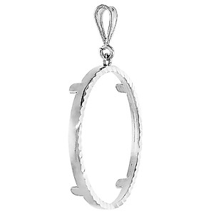 Sterling Silver Mexican 1 Peso Bezel 34 mm Coins Prong Back Diamond Cut Coin NOT Included