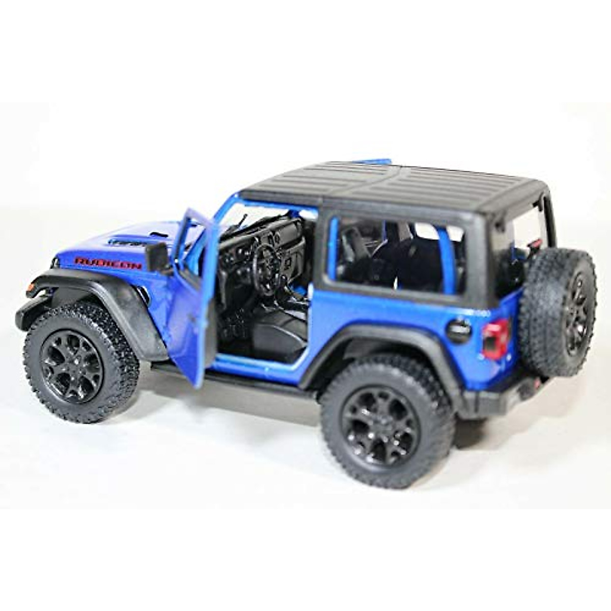KiNSMART 2018 Jeep Wrangler Rudicon Hard Top Blue 5" 1:34 Scale Die Cast Metal Model Toy w/ Pullback Action