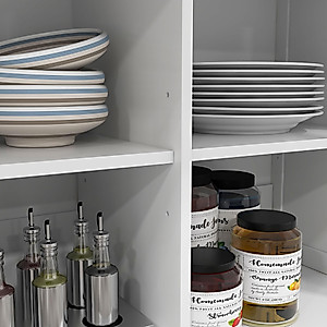 HOMCOM Rolling Kitchen Island with Drop Leaf Wood Breakfast Bar, Farmhouse Kitchen Cart with 2 Drawers, Adjustable Shelves for Dining Room, White