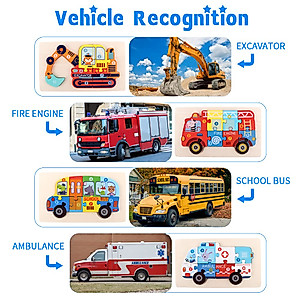 Toddler Puzzles,Wooden Puzzle for Toddlers, 3 Sets of Animals Puzzles Dinosaur Crocodile Worm,Colorful Wood Numbered Puzzles Baby Infant Kid Preschool Learning Educational Toys