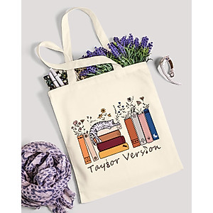 AUSVKAI Cute Canvas Tote Bag Aesthetic For Women Book Book Grocery Bag Cotton Vacation Shopping Beach Totes Gift -Cat